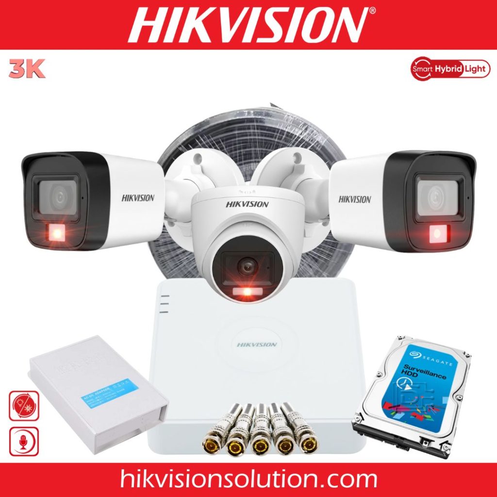 Hikvision 3K Hybrid Light Human Detection 3 Camera Self Installation ...