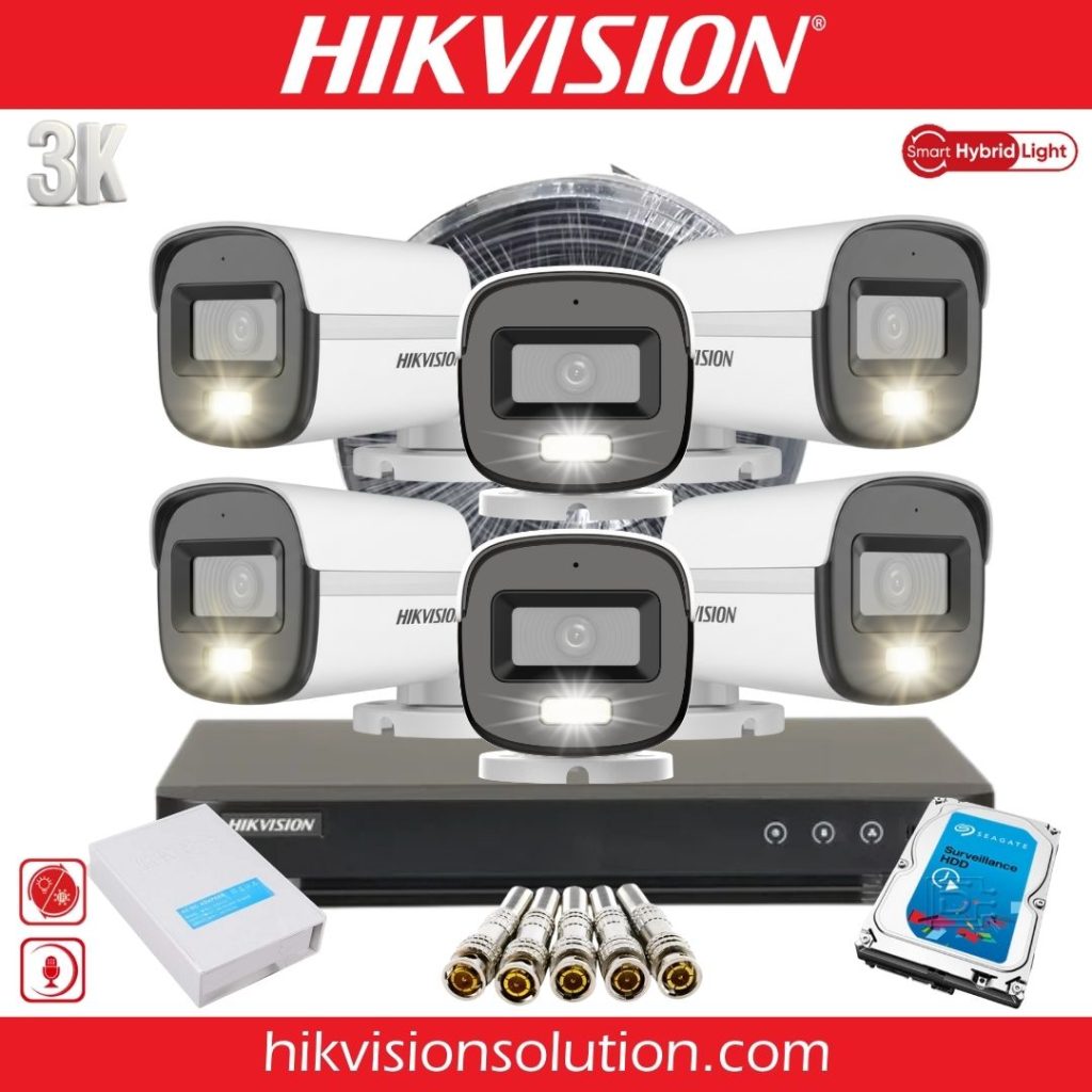 Hikvision 3k ColorVU Silver Human Detection Alert 6 Camera Self ...